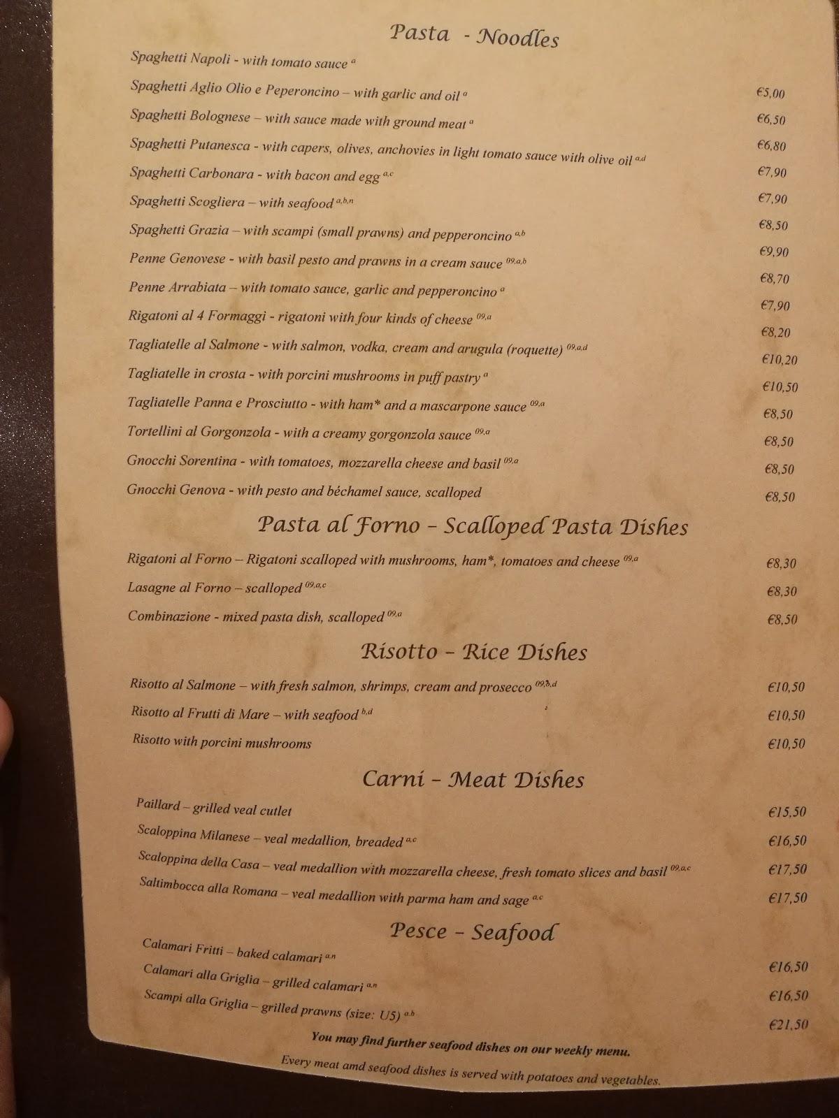 Speisekarte von La Pineta pizza, Kochel am See