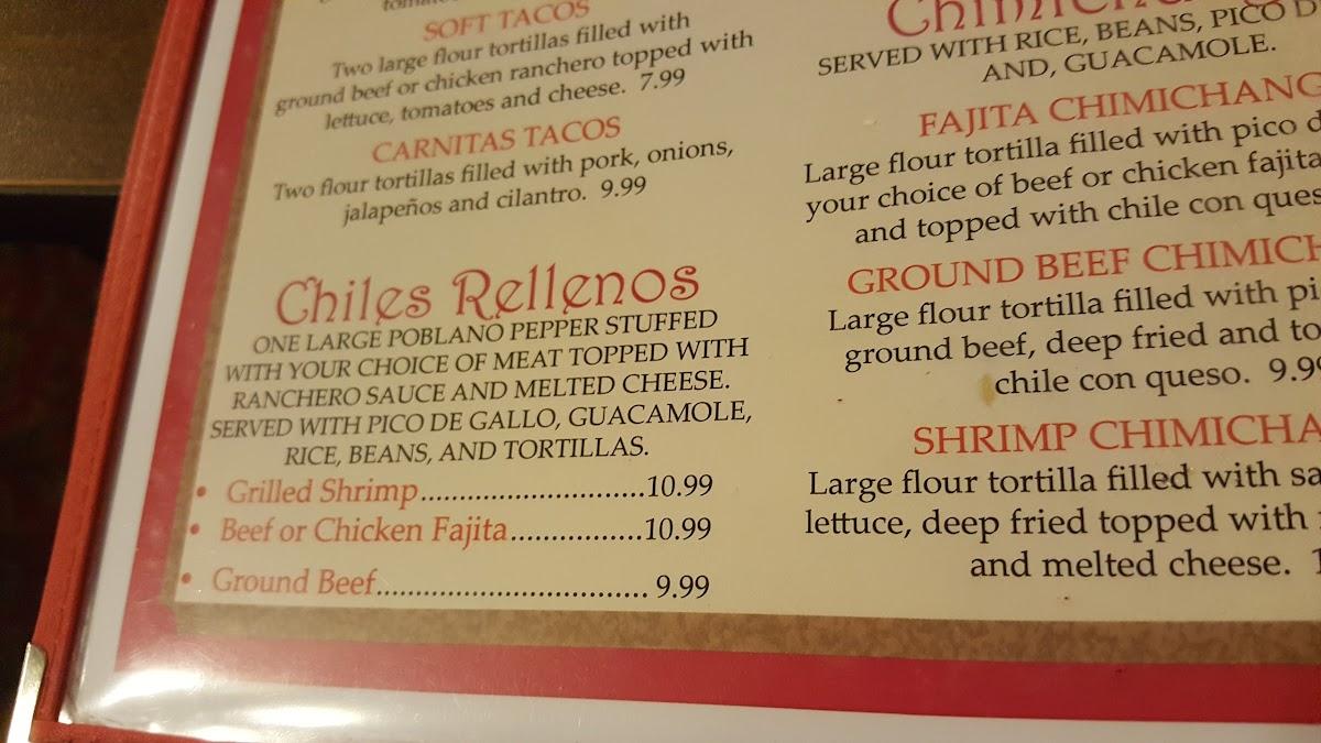Menu at Los Patrones Mexican Grill restaurant, Giddings