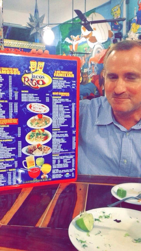 Carta del restaurante Tacos Rigo, Cancún, Playa 50 ‎ Cancun Centro Off ...
