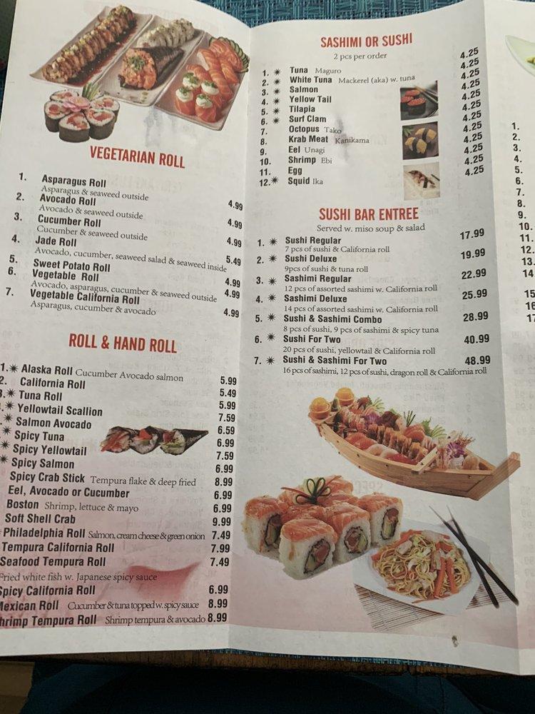 Menu at Tokyo Restaurant, Columbia City