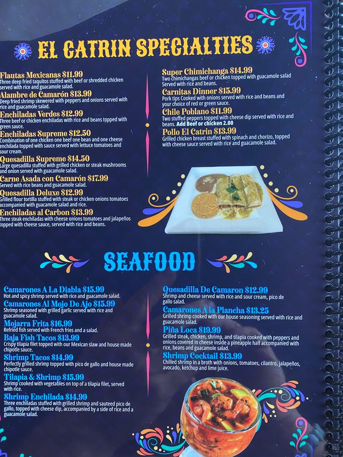 Menu at El Catrin Mexican Restaurant, McDonough