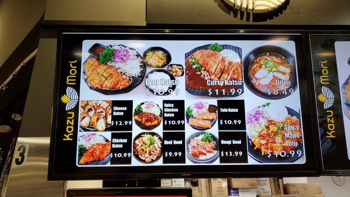 Menu at Kazu Mori restaurant, Arcadia