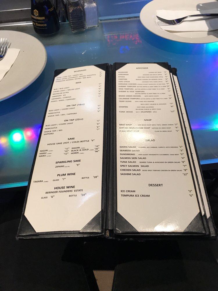 Menu at Shogun Palace restaurant, Bakersfield
