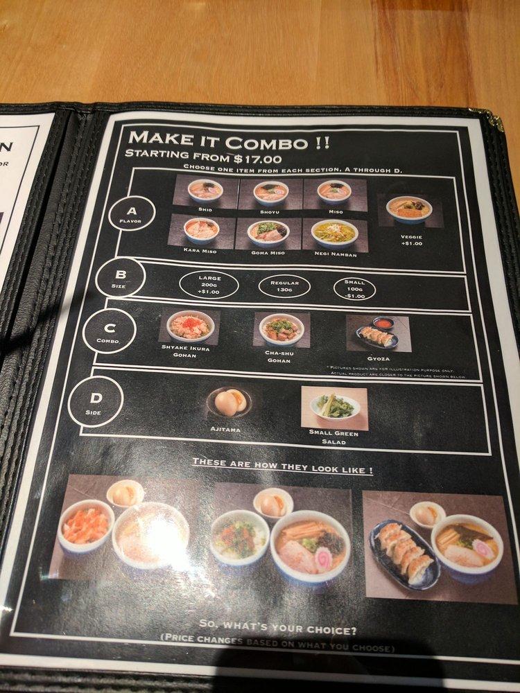 Menu at Hokkaido Ramen Santouka restaurant, Seattle, NE Village Ln