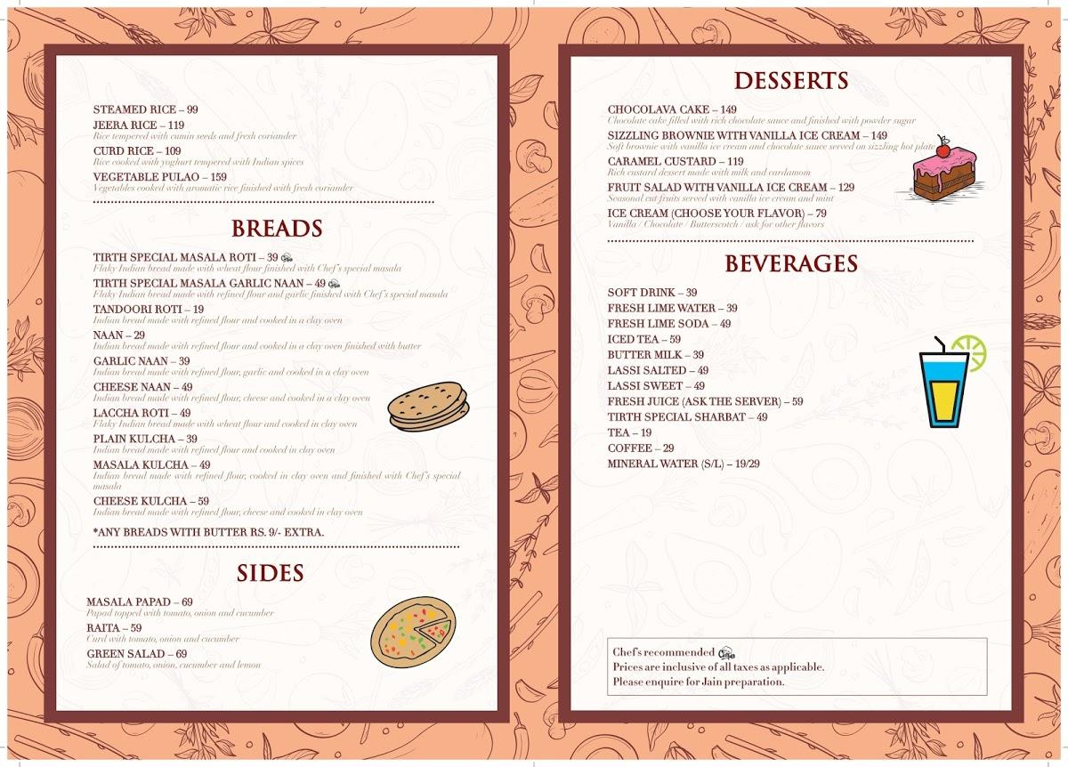 Menu at Tirth Vegetarian & Jain Restaurant, Mumbai