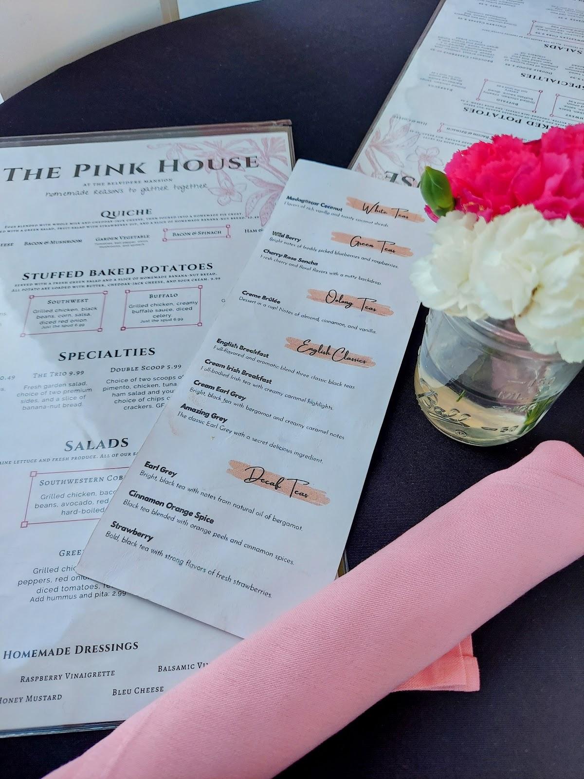 Menu at The Pink House restaurant, Claremore