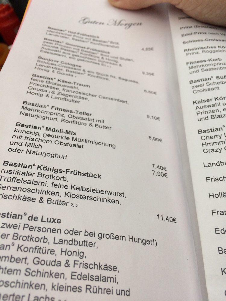 Speisekarte von Bastian's restaurant, Köln