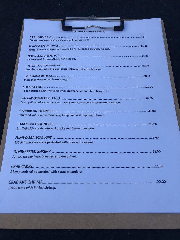 Menu at THE CART BARN GRILL, LaGrange, 625 Jefferson St