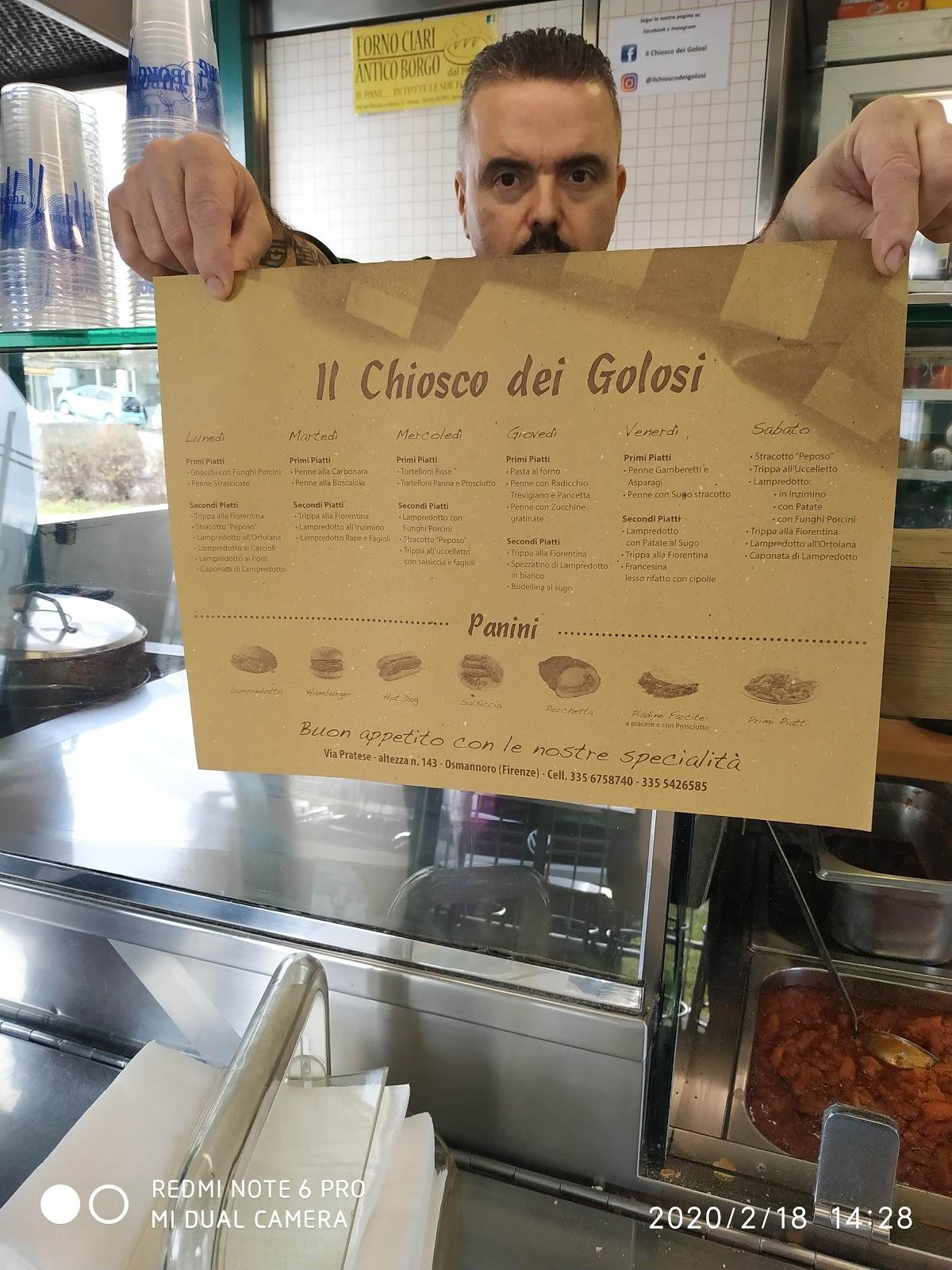 Menu da Chiosco Dei Golosi ristorante, Firenze