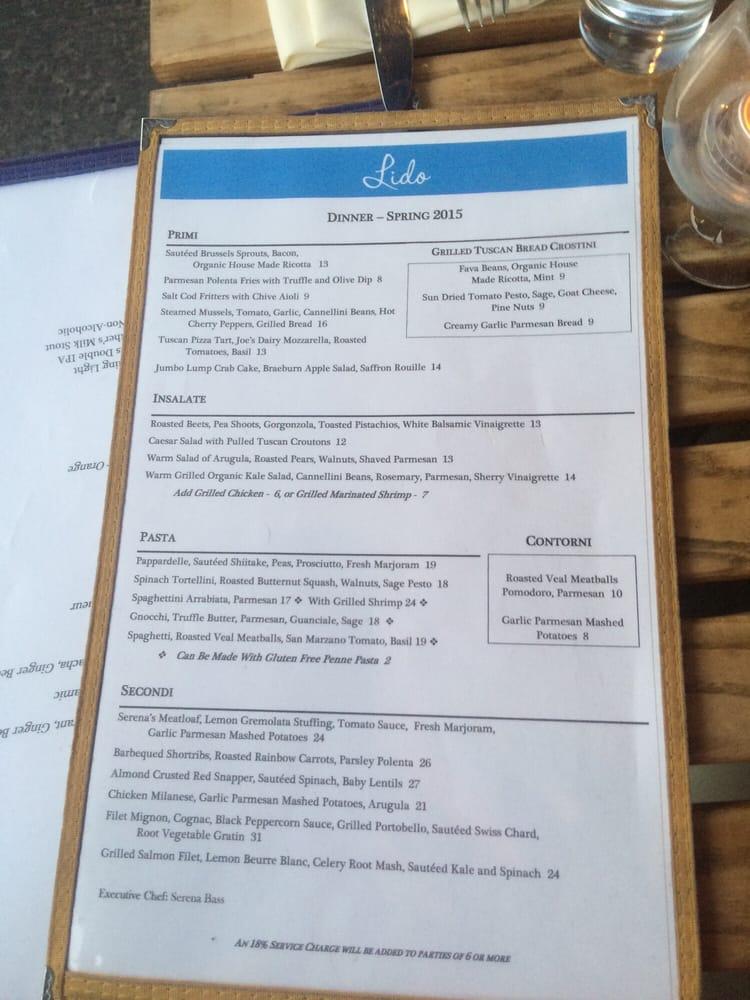 Menu at Lido pub & bar, New York City, Frederick Douglass Blvd