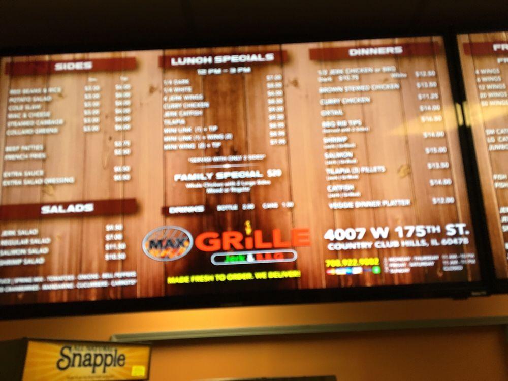 Menu at Max Grille Jerk and BBQ, Country Club Hills