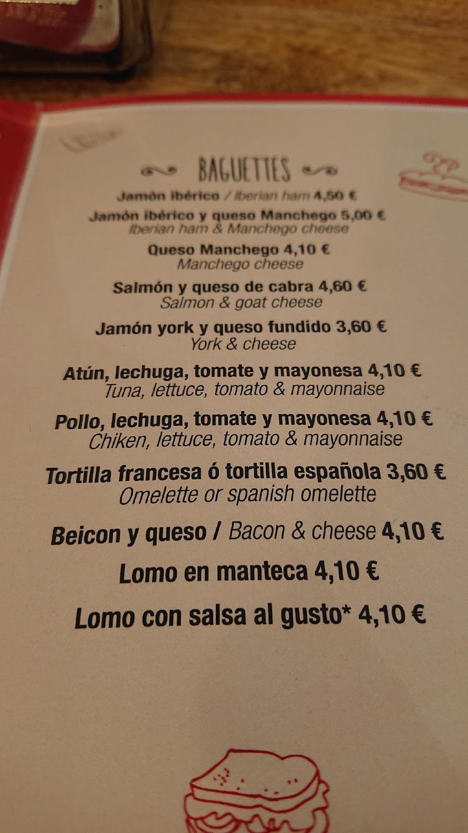 Carta del café Okay, Algeciras, Pl. Alta
