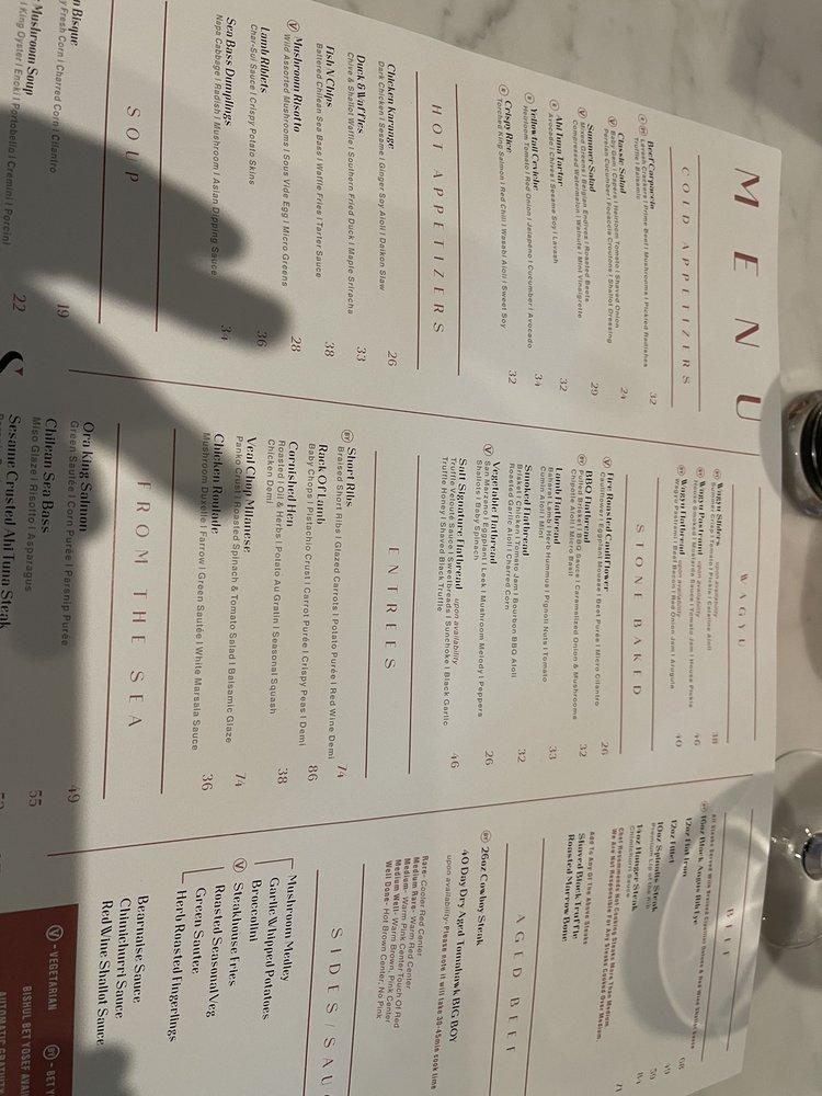 Menu at Salt Steakhouse, Long Branch