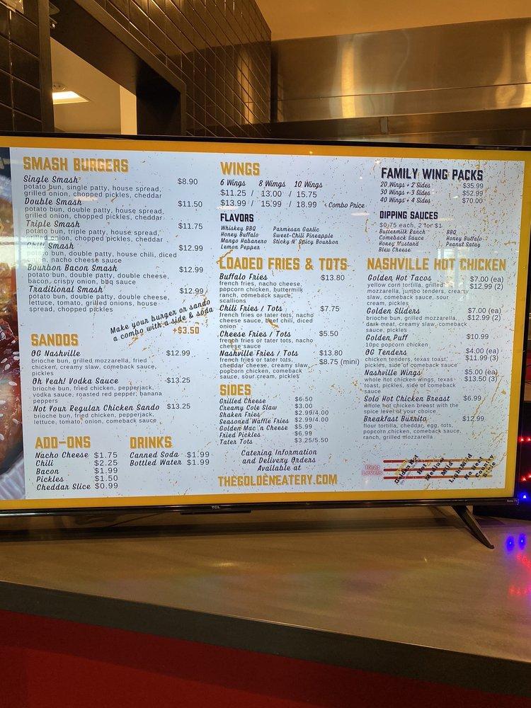 Menu at The Golden Eatery restaurant, Glendora