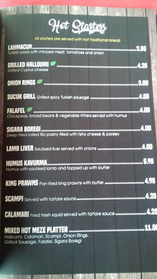 Menu at Ada Brasserie restaurant, Southend-on-Sea
