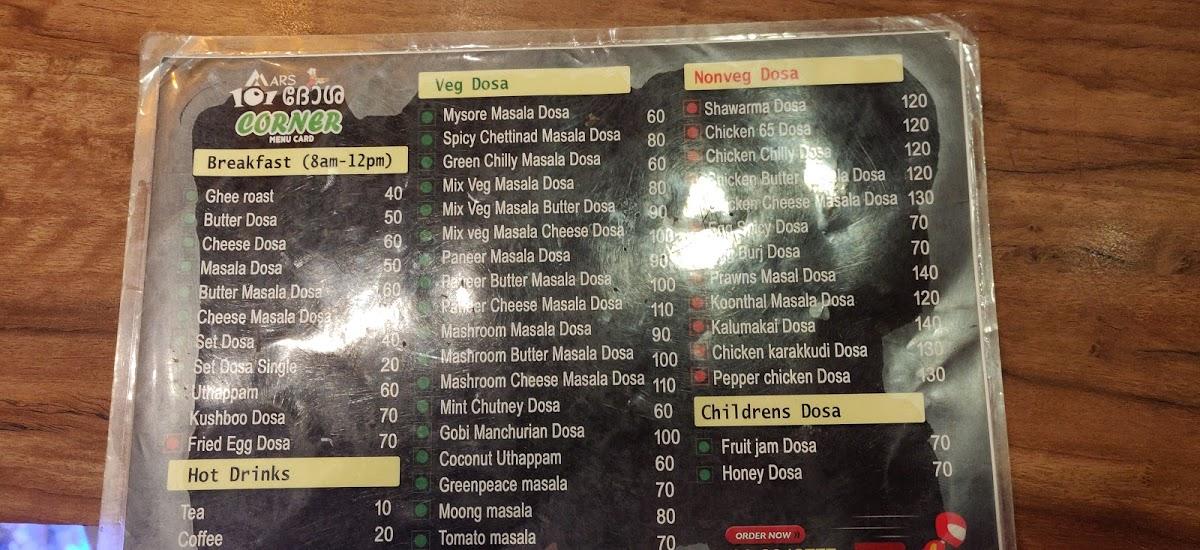 Menu at 101 Dosa Corner Thalassery, Thalassery
