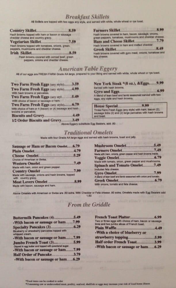 Menu at American Table Family Restaurant, Perrysburg, 580 Craig Dr STE 1