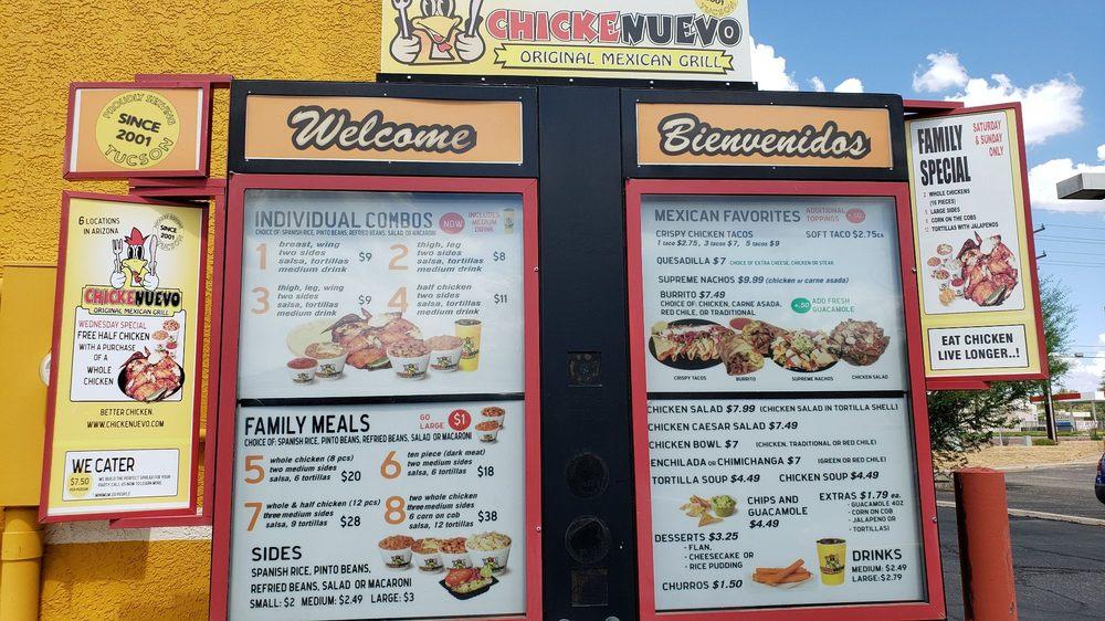Menu at Chickenuevo fast food, Marana, W Ina Rd