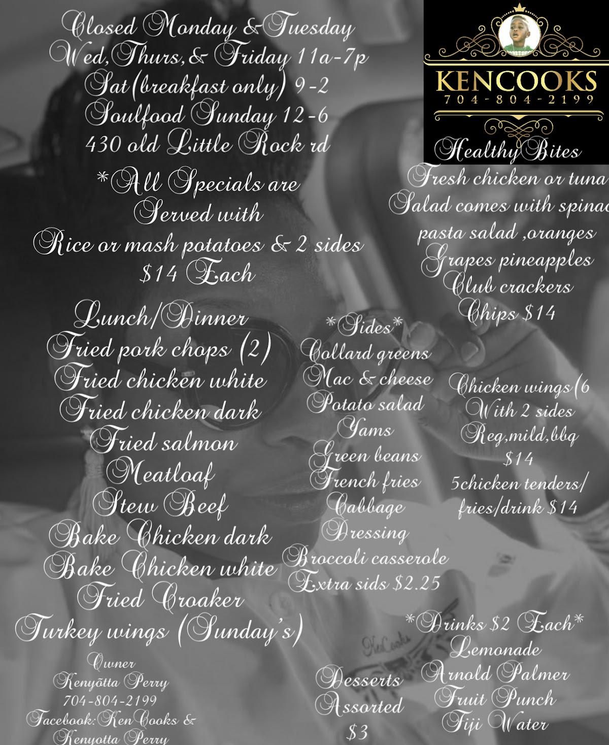 Menu at Ken Cooks (SoulFood Restaurant), Charlotte