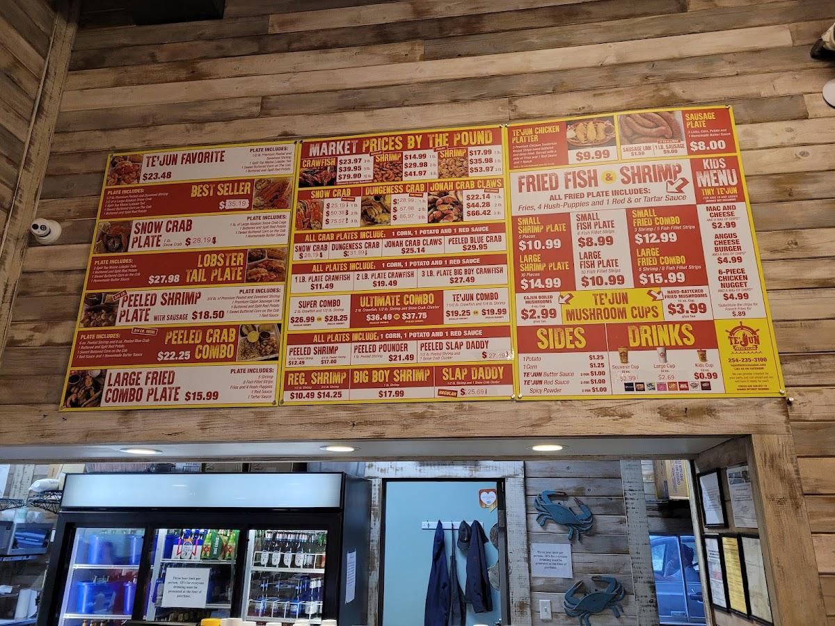 Menu at Tejun The Texas Cajun- Robinson restaurant, Robinson