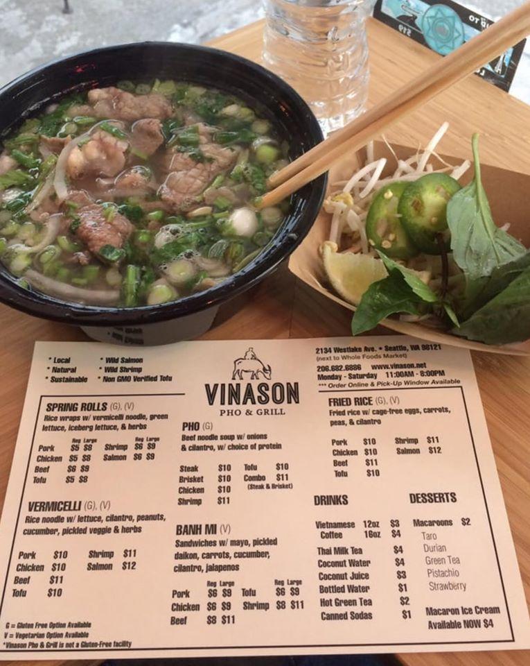 Menu at Vinason Pho Kitchen - Kent restaurant, Kent