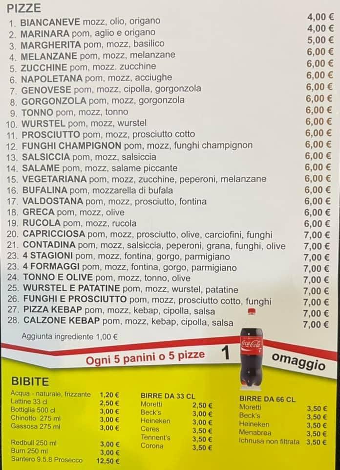 Menu da Casa del kebap pizzeria, Ivrea, Corso Massimo D'Azeglio