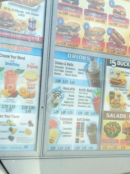 Menu at Dairy Queen restaurant, New Kent, Chesapeake Cir