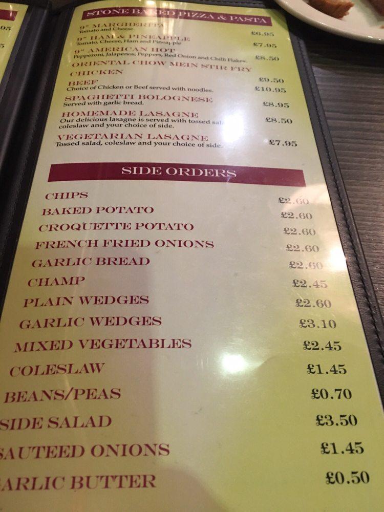 Menu at Diamonds Restaurant, Warrenpoint
