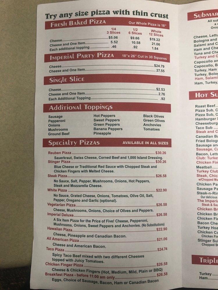 Menu at Imperial Pizza - Abbott Road pizzeria, Buffalo, Abbott Rd