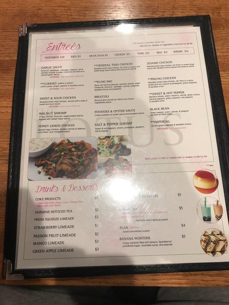 Menu at Lotus Maple Grove restaurant, Maple Grove