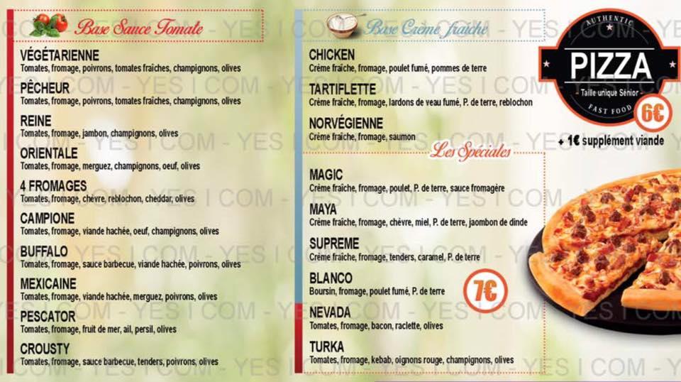 Menu at Sun Burger restaurant, Soissons