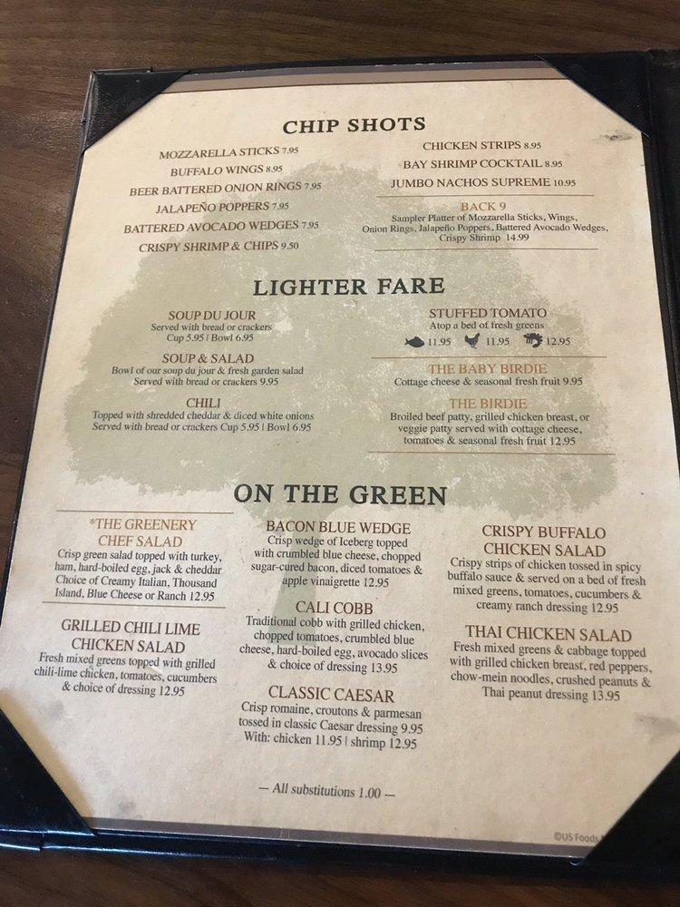 Menu at The Greenery Restaurant & Sports Bar, Walnut Creek