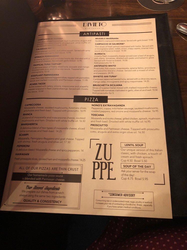 Menu at Divieto Ristorante - Doral restaurant, Doral, NW 41st St
