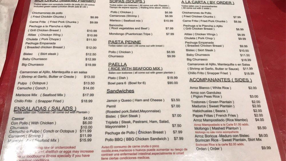 Menu at Coqui by Tayta's restaurant, Homestead