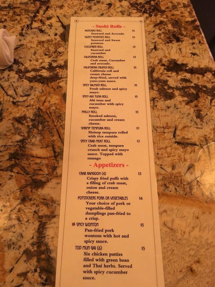 Menu at Pad Thai restaurant, Akron, 12 E Exchange St