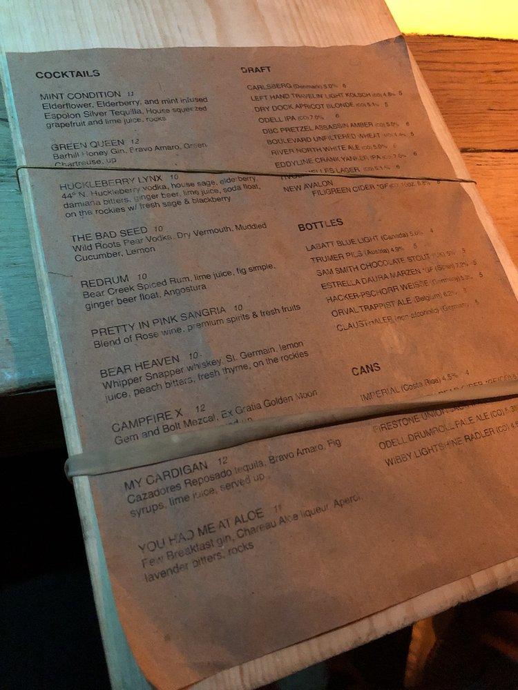 Menu at Forest Room 5 pub & bar, Denver