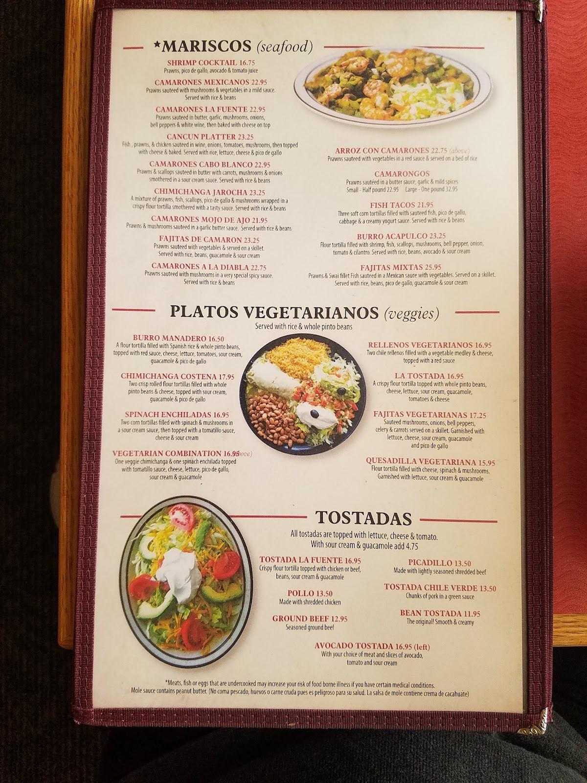 Menu at La Fuente restaurant, Renton, Sunset Blvd NE