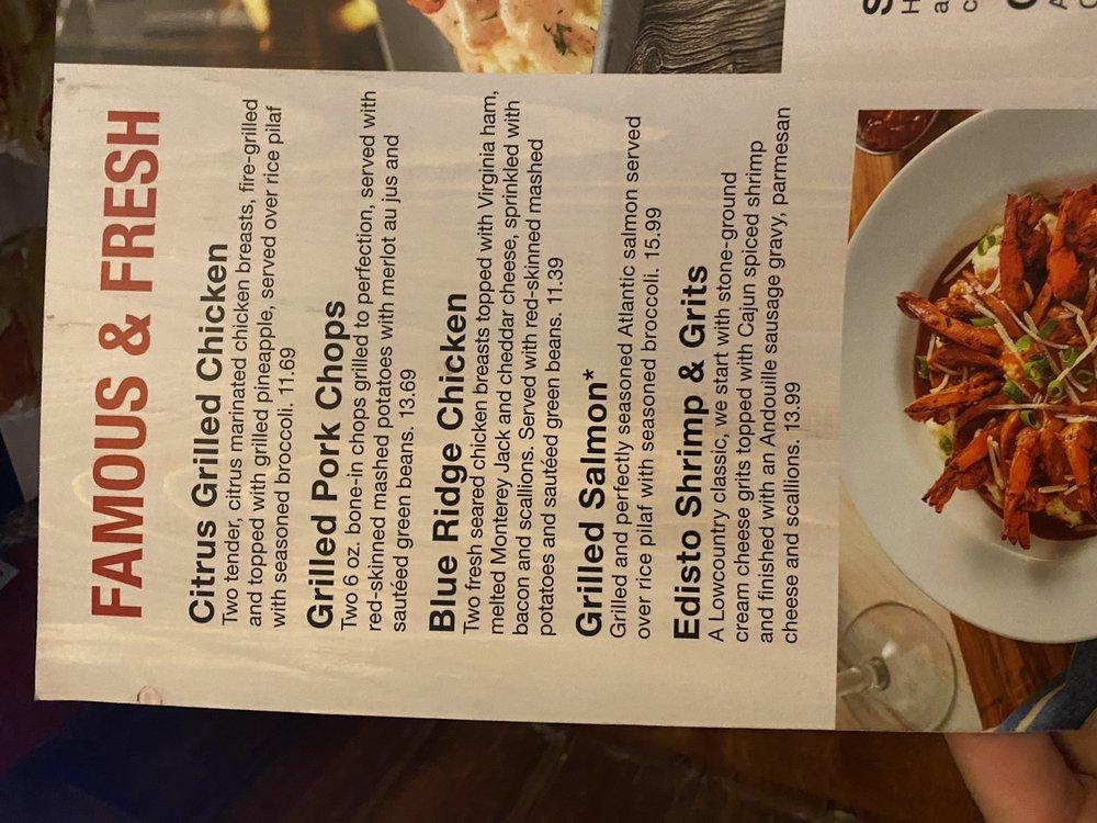 Menu at Fatz Cafe, Greeneville