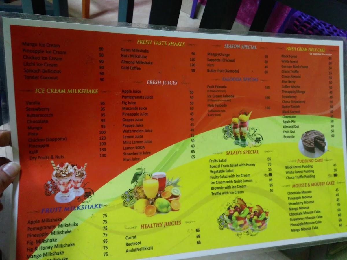 Menu at Fresh Taste, Chennai, 95