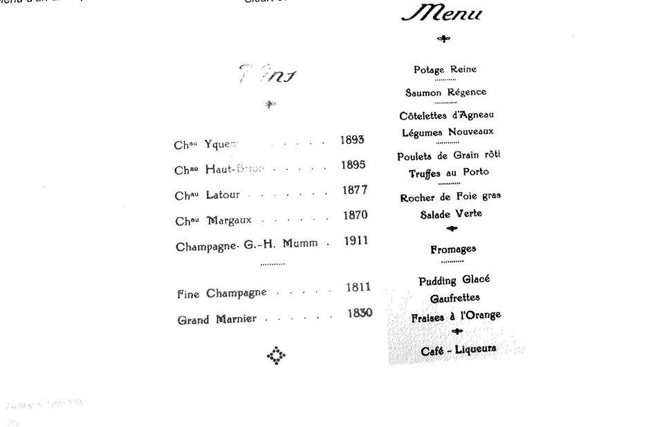 Menu at Le Chapon Fin restaurant, Bordeaux