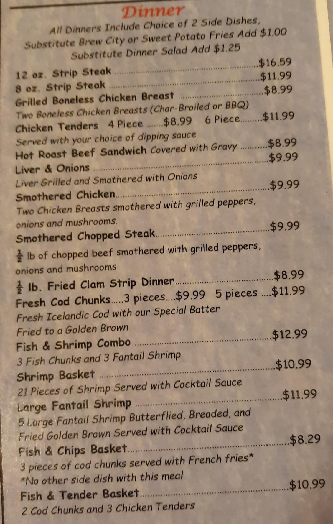 Menu at Margaret's Cafe, Toronto