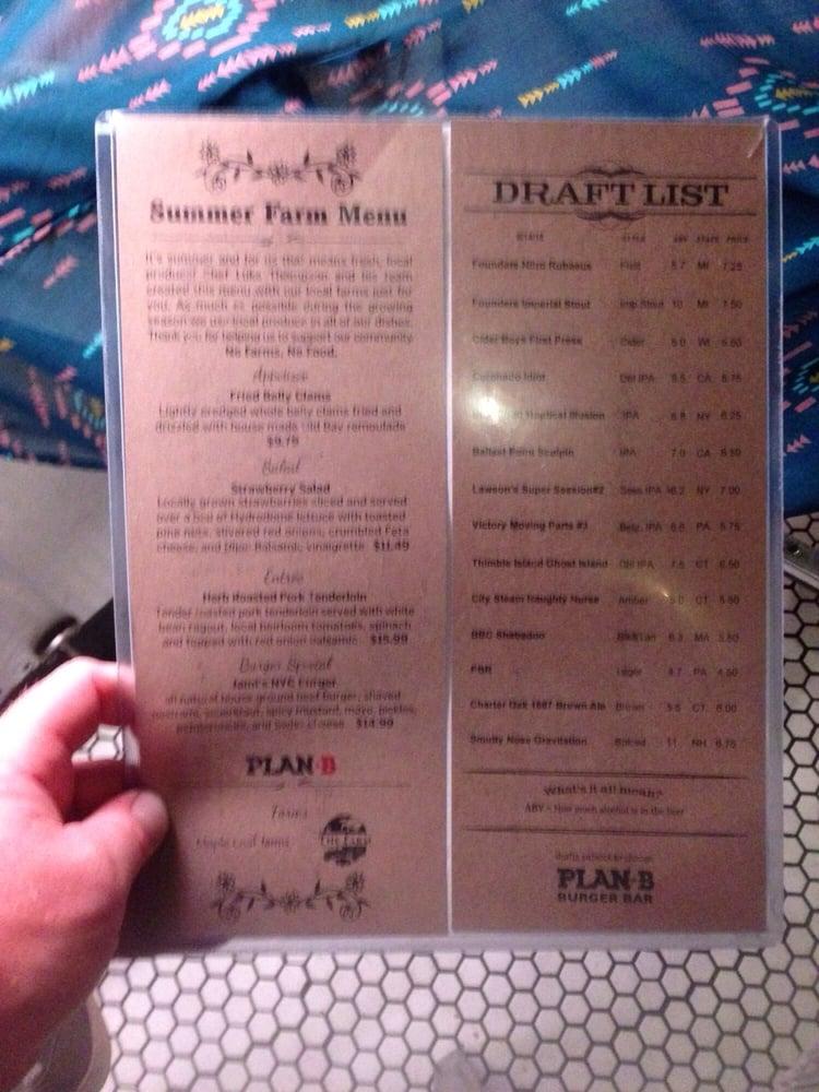 Menu at Plan b Milford pub & bar, Milford