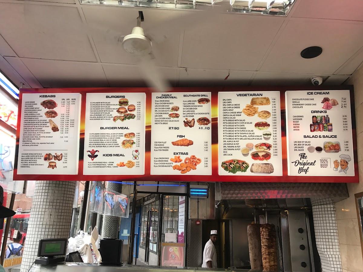 Menu at Southgate Kebab House ️ fast food, London, 8A Station Parade