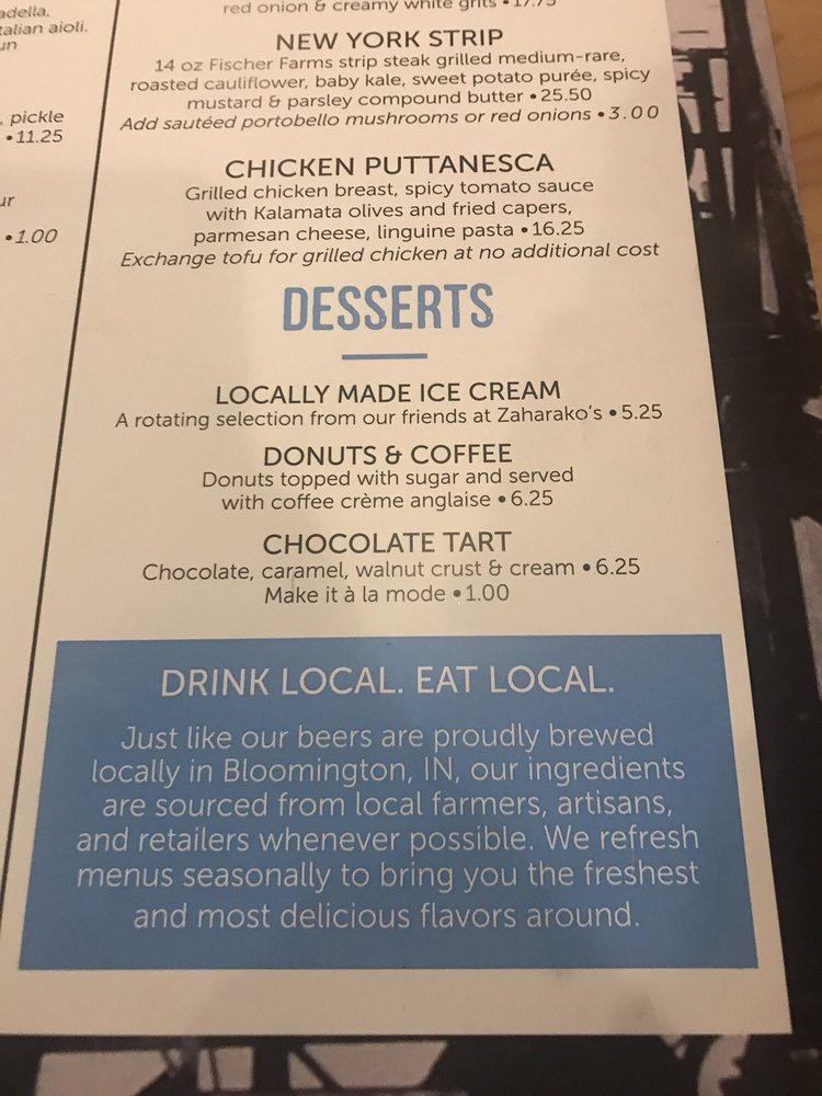 Menu at Upland Columbus Pump House pizzeria, Columbus