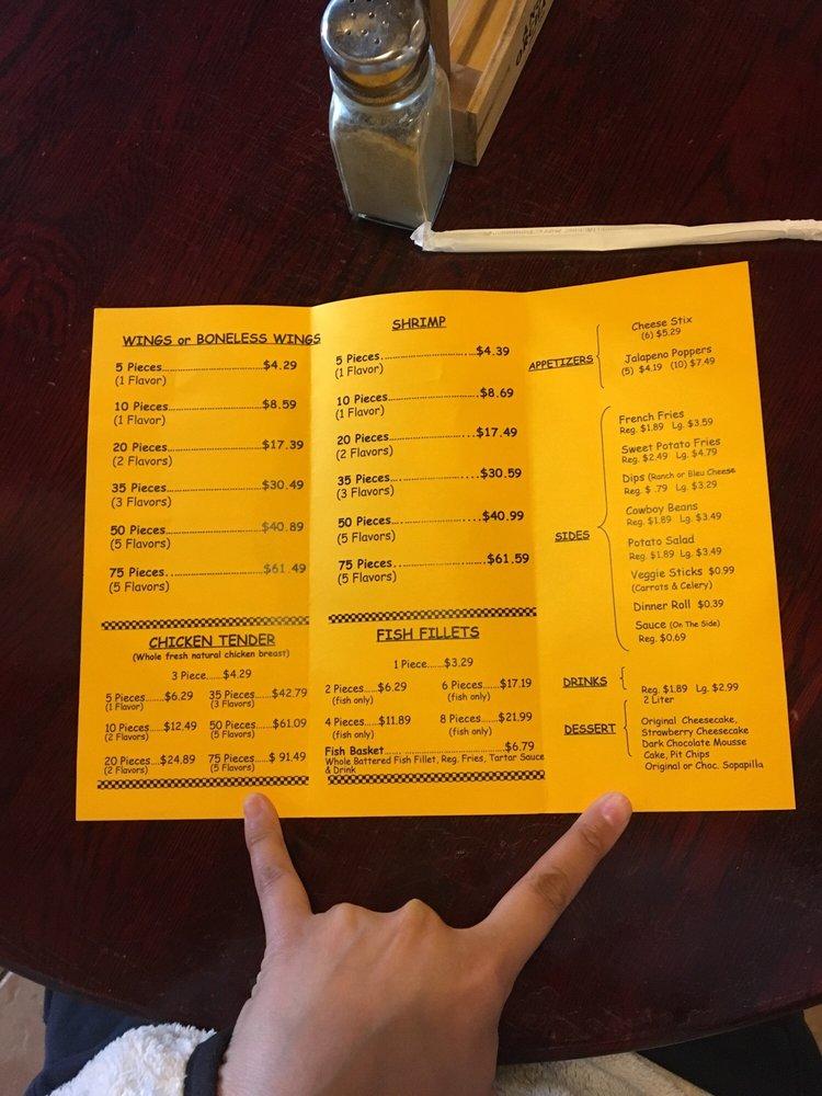 Menu at Wing Pit restaurant, Denton, S Loop 288 #397