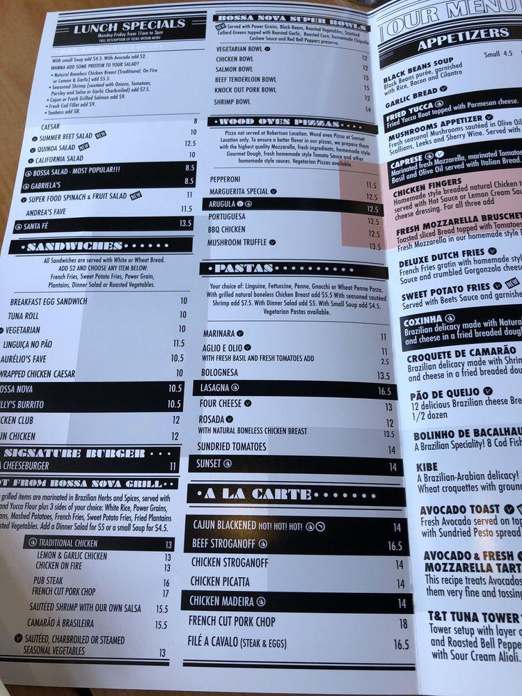 Menu at Bossa Nova Brazilian Cuisine Restaurant & Bakery, Hawthorne ...