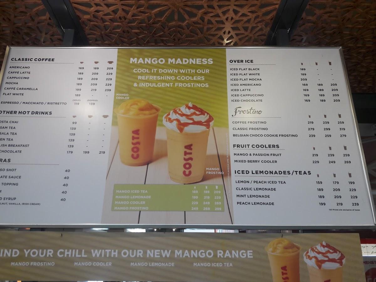 Menu at Costa Coffee, Sahibzada Ajit Singh Nagar, Upper Ground Floor