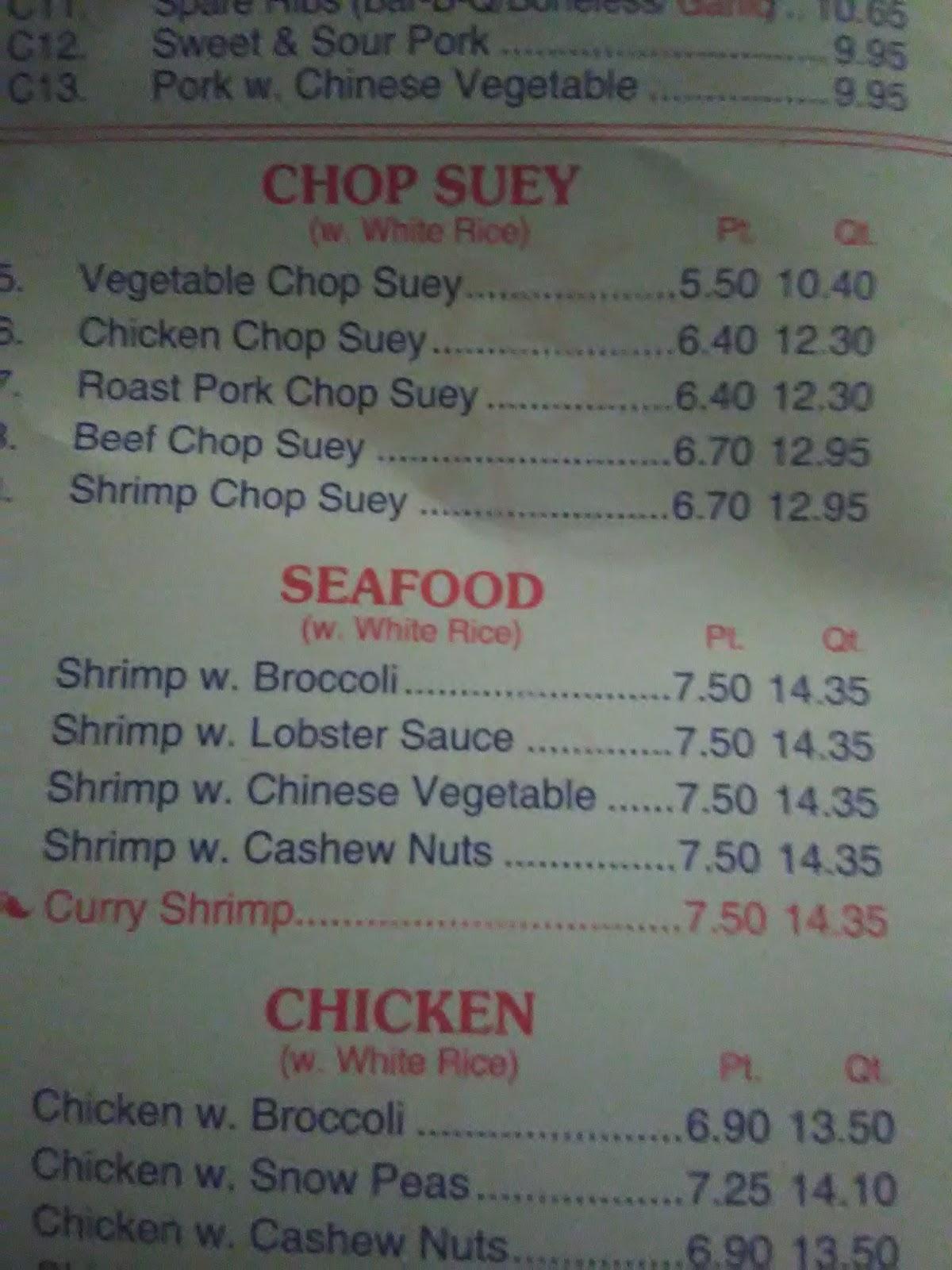 Menu at East Wok restaurant, Massena