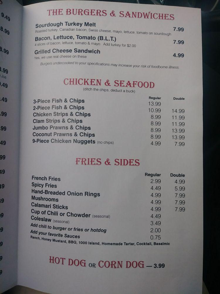 Menu at Spartan Drive In restaurant, Stanwood