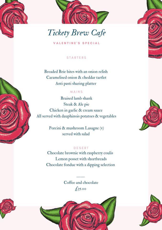 Menu at Tickety Brew cafe, Waddesdon